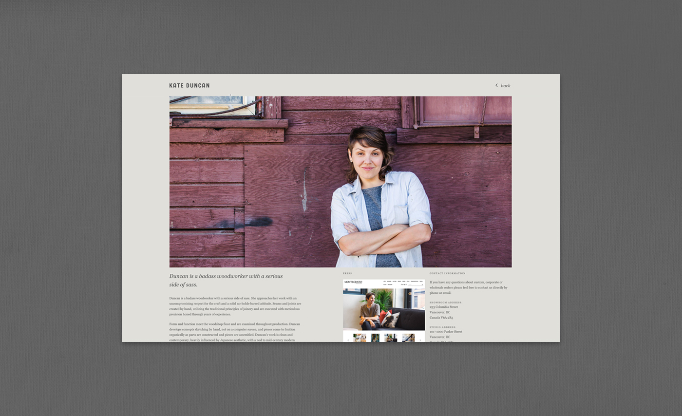Brand Design Company for Handcrafted Furniture Maker Kate Duncan
